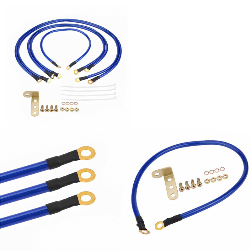 Car Battery Earth Ground Wire Cable Kit 60cm/80cm/100cm Improve Audio ...