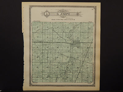 Illinois, Champaign County Map, 1913 Township of St. Joseph Q3#63 | eBay