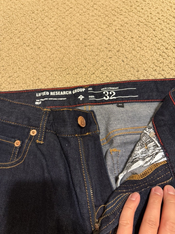 Vintage LRG Lifted Research Group True Straight Denim Jeans Zipper Men ...