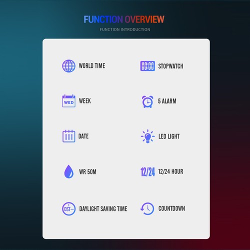 Digital Watch 50M WR World Time Stopwatch Alarm Countdown 7G2P | eBay ...