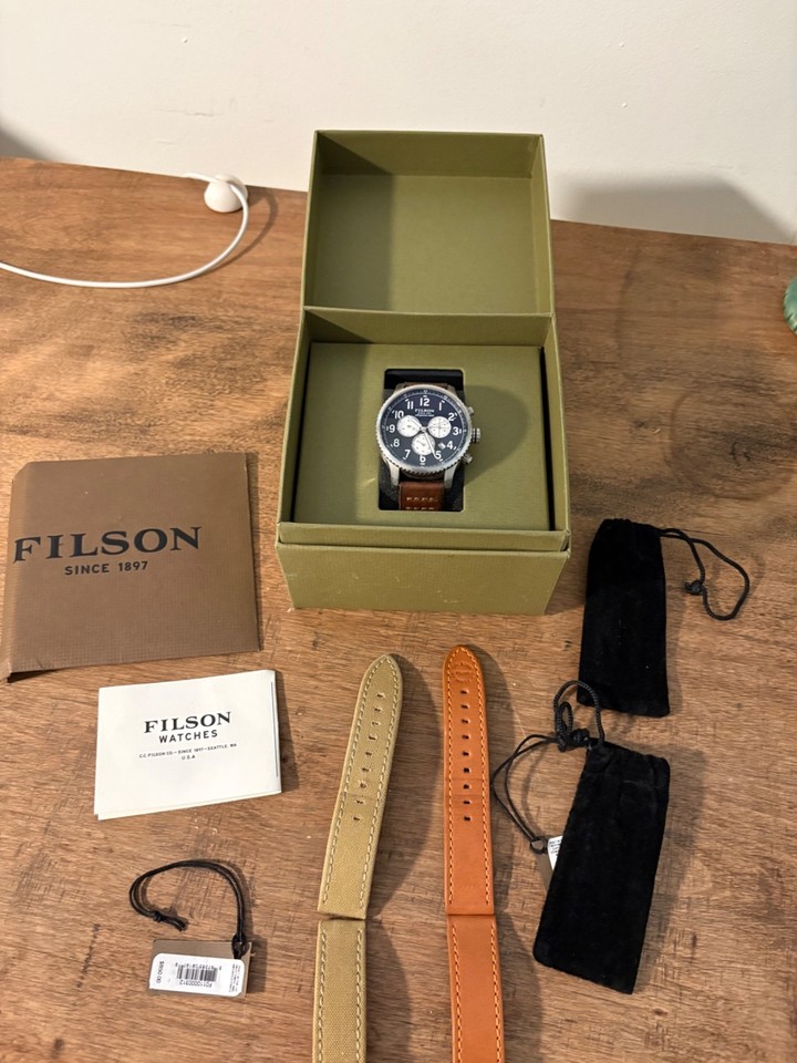 Filson x Shinola Mackinaw Field Chronograph Watch | eBay