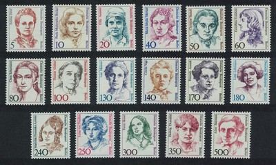 Berlin Famous German Women Definitives 17v 1986 MNH SG#B732-B748 | eBay