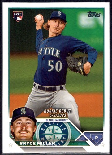 Bryce Miller RC 2023 Topps Update Rookie Debut Card Seattle Mariners # ...