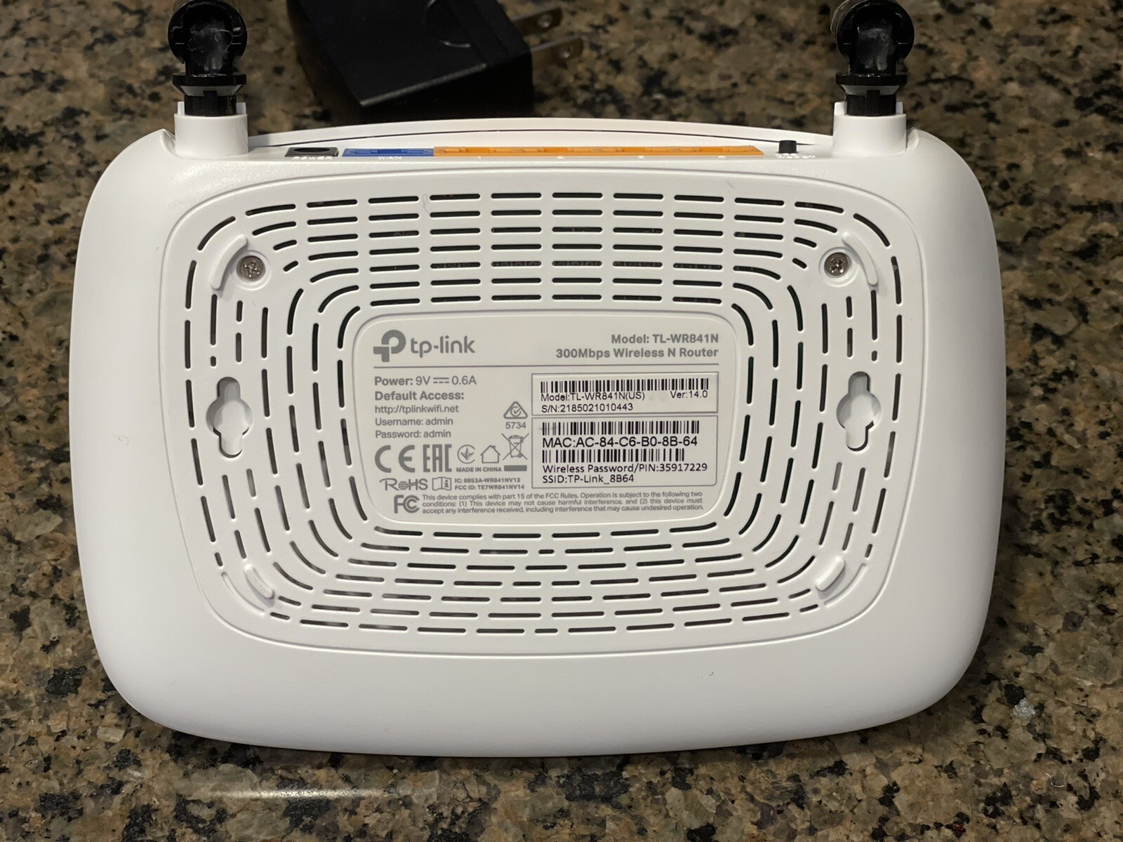 TP-LINK TL-WR841N V14 Wireless N300 Home Router, 300 Mbps, IP QoS, WPS ...