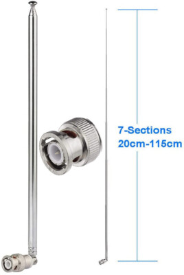 7-Sections 115cm Telescopic BNC Male Antenna For Radio Scanner ...