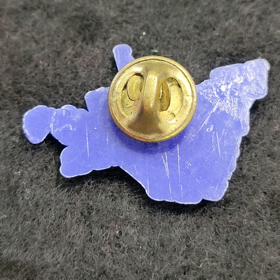 Blue Plastic State West Virginia WV Travel gold edge Lapel Hat Vest Pin ...