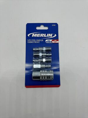 MERLIN 5-pc Steel Coupler Connector Kit 300 Max PSI I/M 1/4” Set Of 1 ...