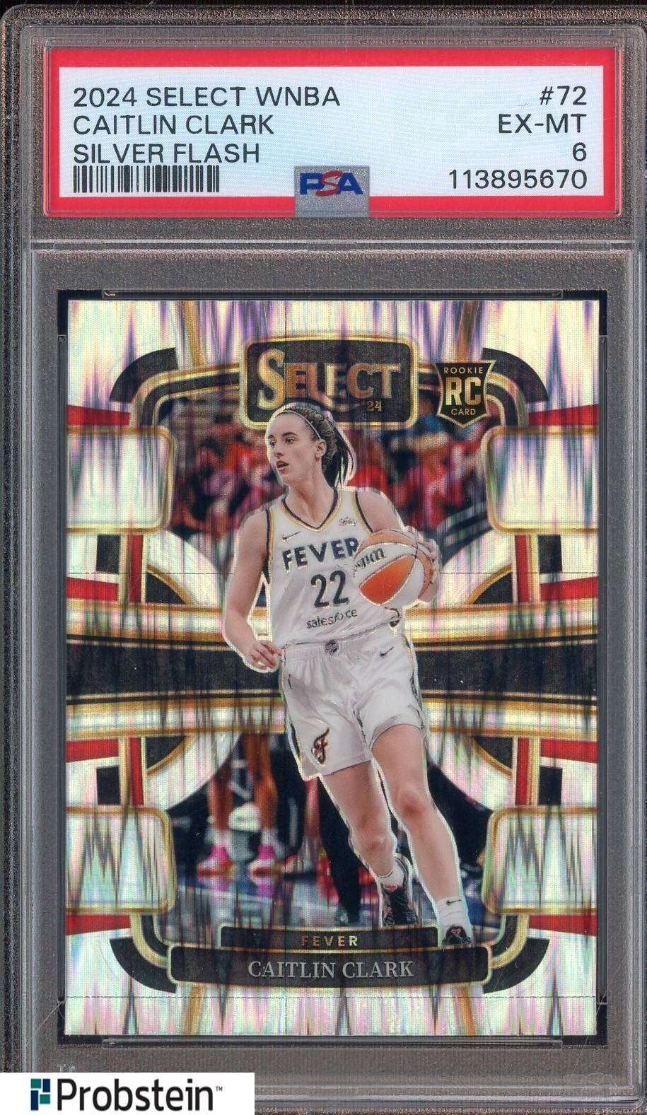 2024 Panini Select WNBA Silver Flash Prizm #72 Caitlin Clark RC Rookie ...