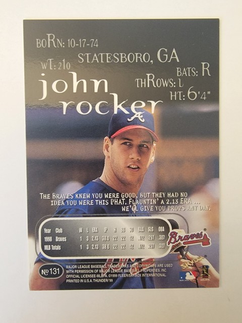 1999 Skybox Thunder - #131 John Rocker for sale online | eBay