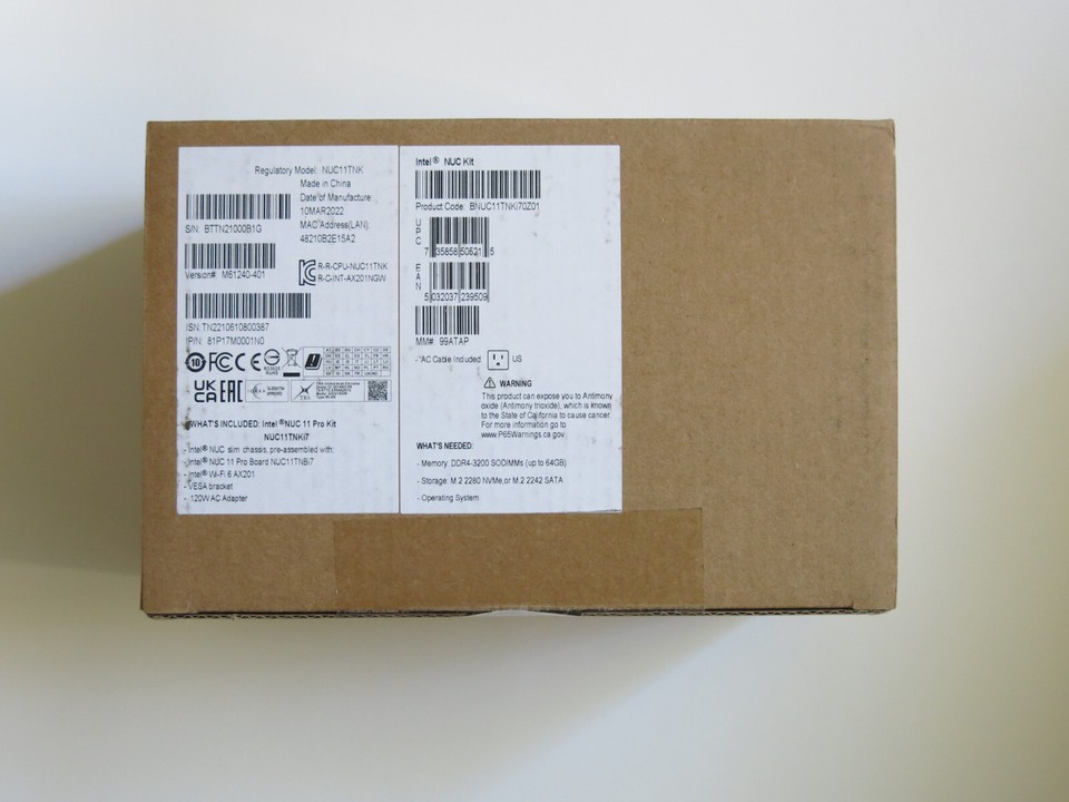 Intel I7 NUC 11th Pro NUC11TNKi7 Kit 1tb SSD 16GB Ram Spectre Ultra ...