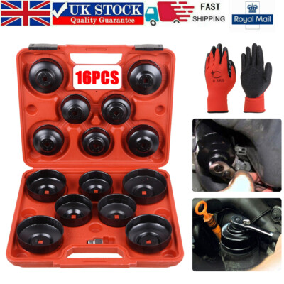 16PCS Oil Filter Socket Set Cup Wrench Cap Socket Tool Set Mercedes BMW ...