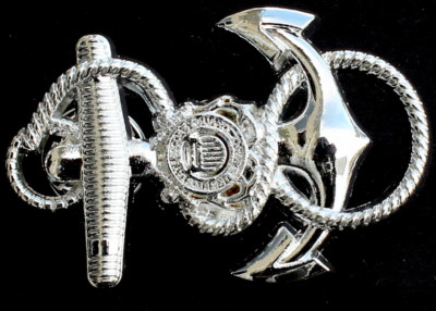 US Coast Guard SILVER Anchor Cap Hat Badge Screw Back USCG Pin Naval ...