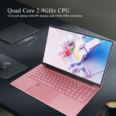 15.6 Inch LCD Laptop Pink 16GB RAM 512GB ROM IPS Display Quad Core 2 ...