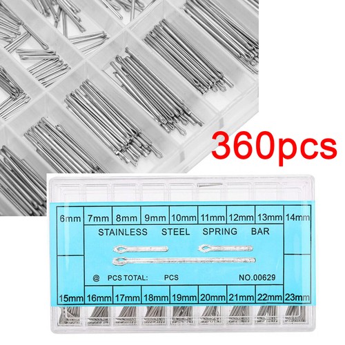 360x Cotter Pin Assortment Grab Split Fixings Securing Lock Pins Spring ...