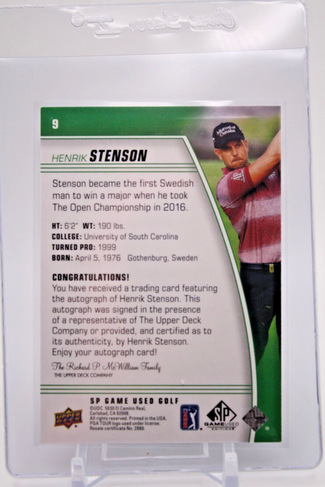 2021 Upper Deck SP Game Used Golf Henrik Stenson Auto #9 Autograph | eBay