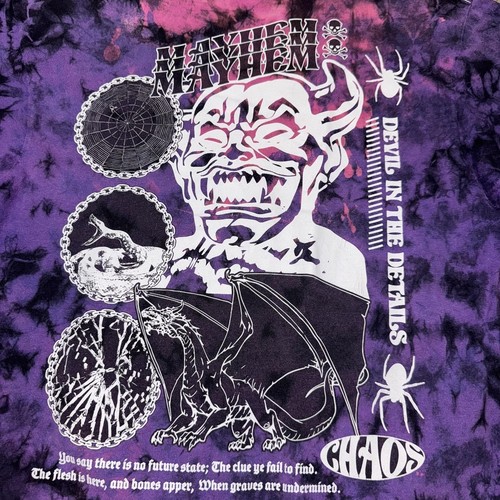 Vitriol Shirt Mens Medium Purple Black Tie Dye Mayhem Devil Chaos ...