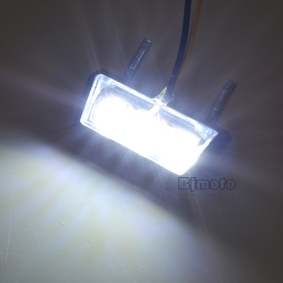 12V Universal Rear Motorcycle License Plate Light LED Number Plate ...