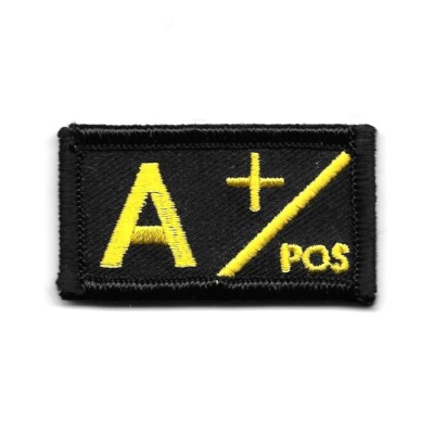Yellow Black Blood Type A+ Positive Embroidered Patch Fits For VELCRO ...