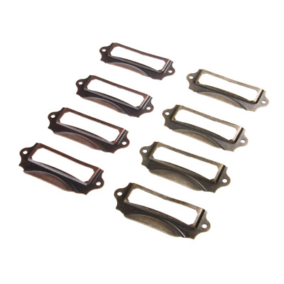 4Pcs Vintage Drawer Frame Label Tag Cabinet Pull File Name Card Holder ...