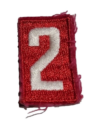 Vintage PACK TROOP Numeral # 2 Boy Scout BSA Red & White Embr. P.B ...