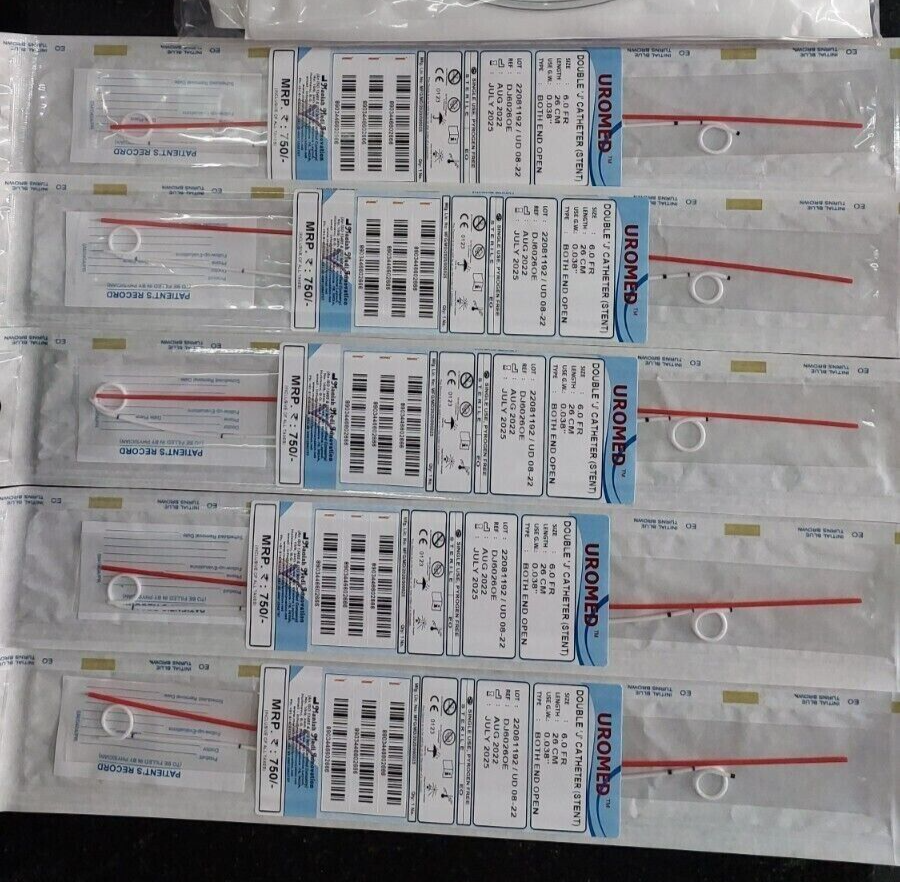 Double J Stent with Pusher Urology Size 4FR 5FR 6Fr Length 26cm 30 pc ...