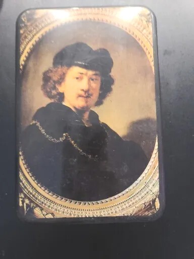 Massilly France Hinged Tin Box Vintage Rembrant Picture Medium Sized ...