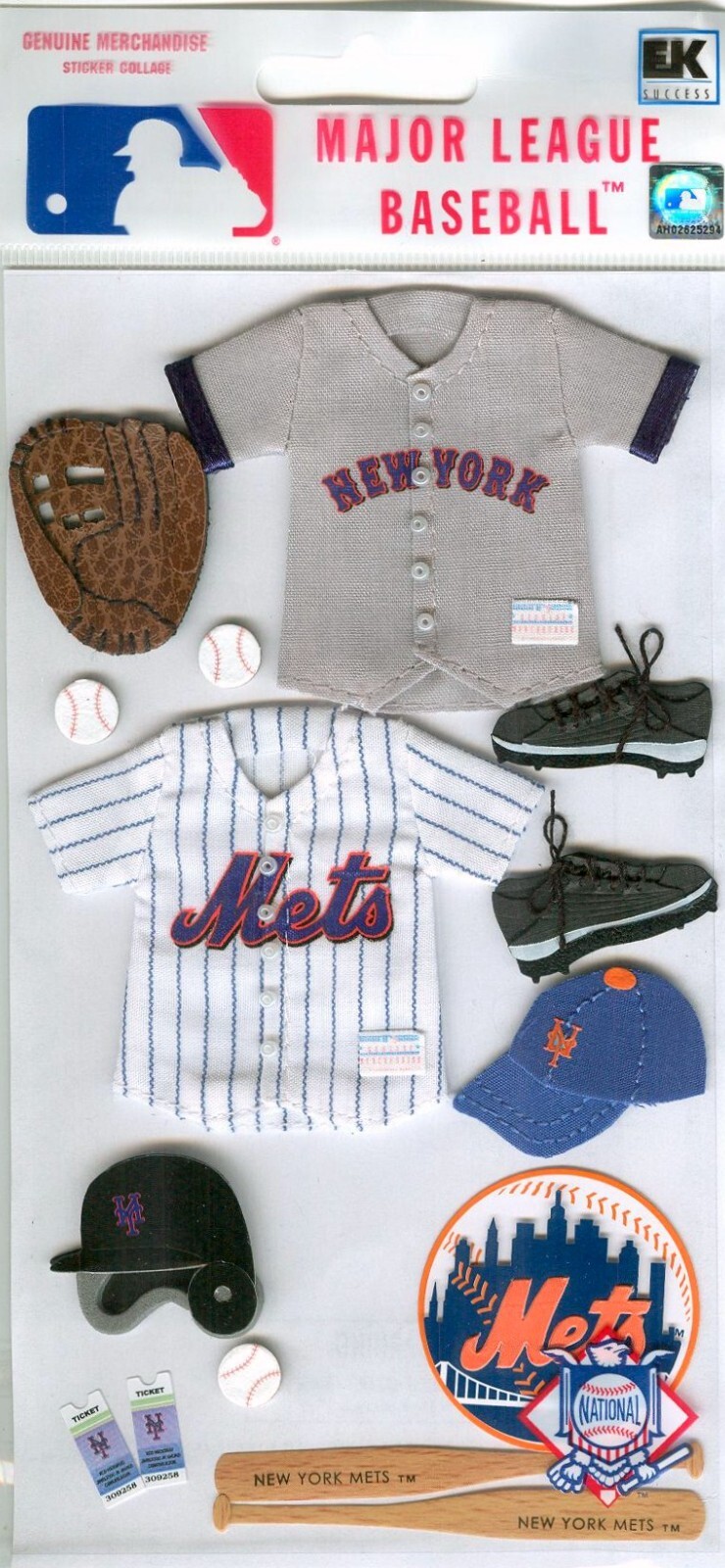 New York Mets 3D Uniform Scrapbook Stickers MLB licensed EK Success | eBay