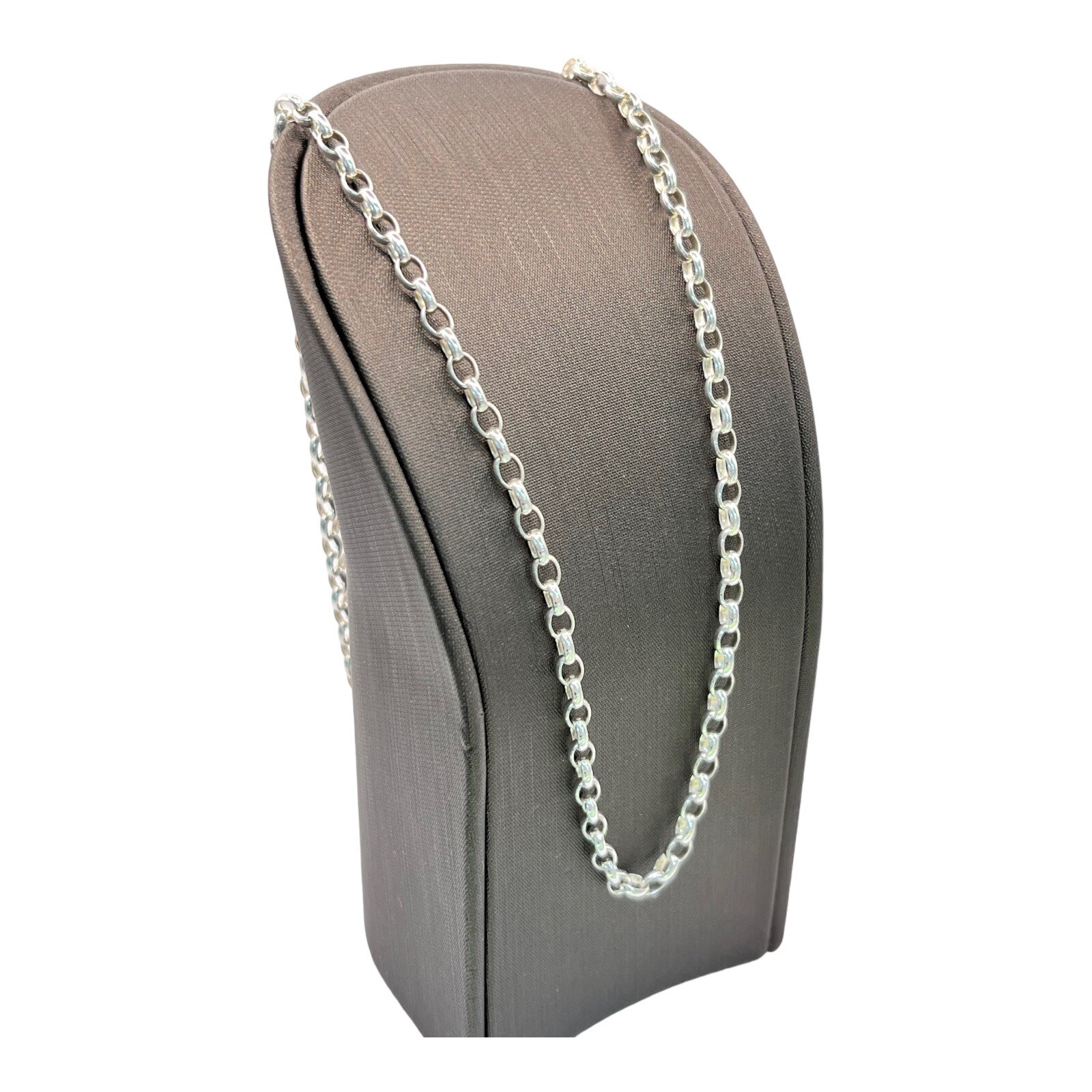 Silver 925 Italian Oval Belcher Link Chain Necklace 13.66 Grams 70cm ...