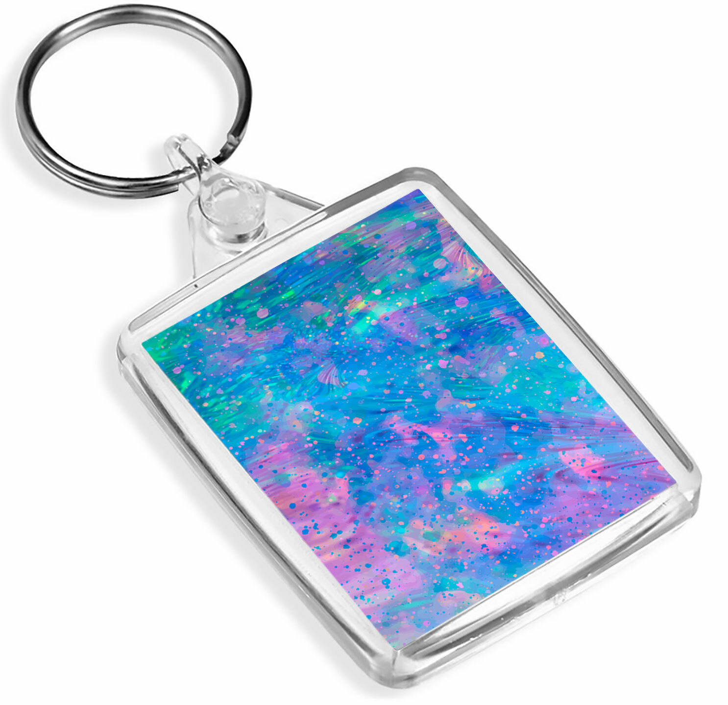 1 x Pink Blue Opal Gemstone Stone - Keyring - IP02 - Mum Dad Kids Gift ...