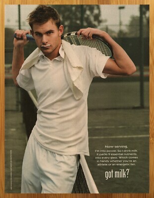 2003 Andy Roddick GOT MILK? Vintage Print Ad/Poster Sports Tennis Wall ...