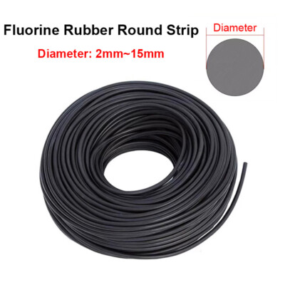 Black Fluorine Rubber Solid Sealing Strip Round Bar HIGH TEMP Diameter ...