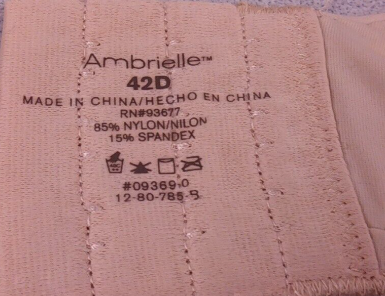 Ambrielle RN 93677 Beige Nylon Wireless T Shirt Bra Size 42 D (43) | eBay