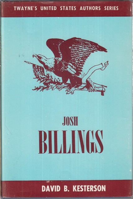 Twayne's United States Authors Ser.: Josh Billings by David B ...
