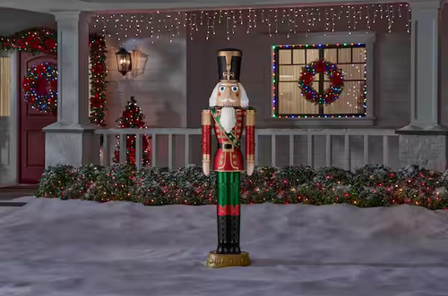 6-Ft LED Red and Green Nutcracker with Music – Indoor/Outdoor Holiday Decor | eBay