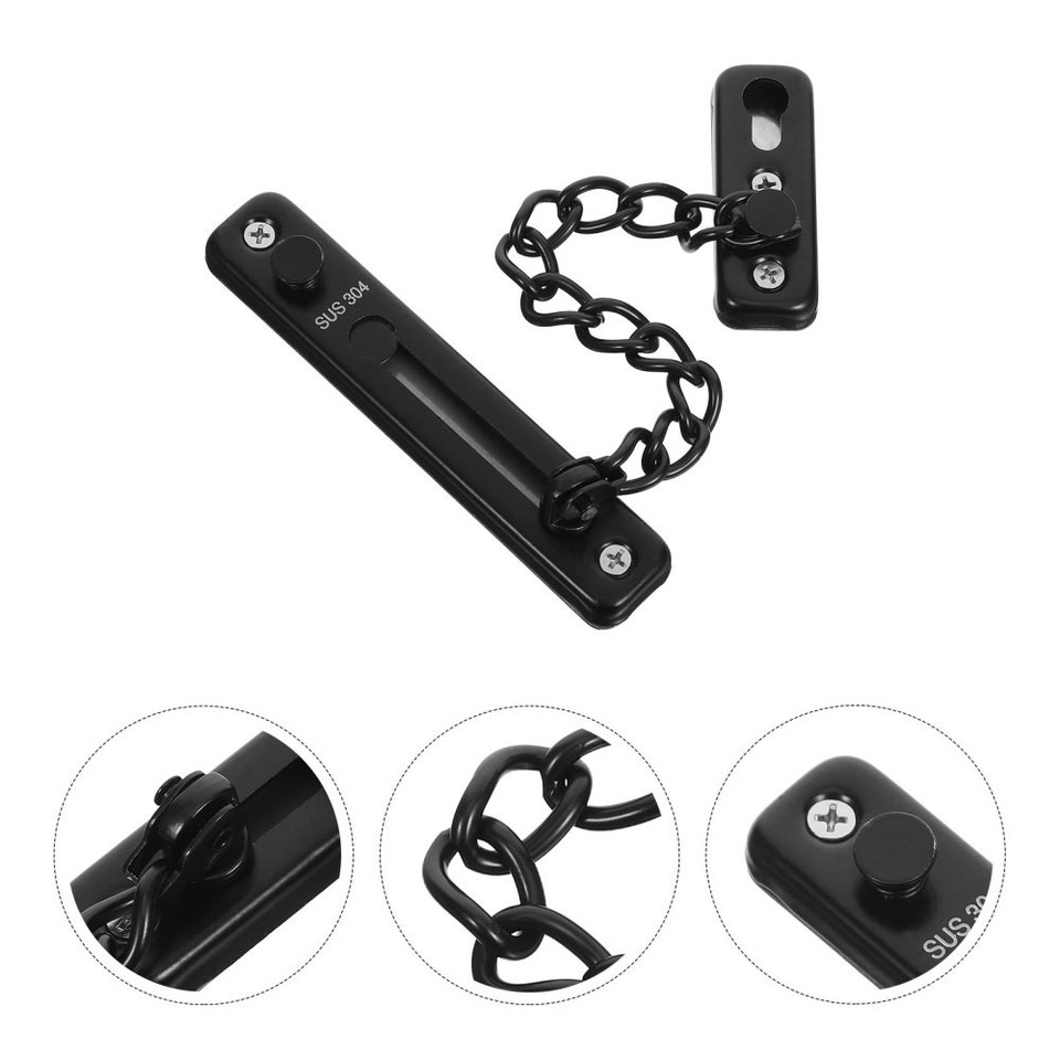 1 Set Inside Door Chain Lock Stainless Steel Hotel Security Door Lock ...