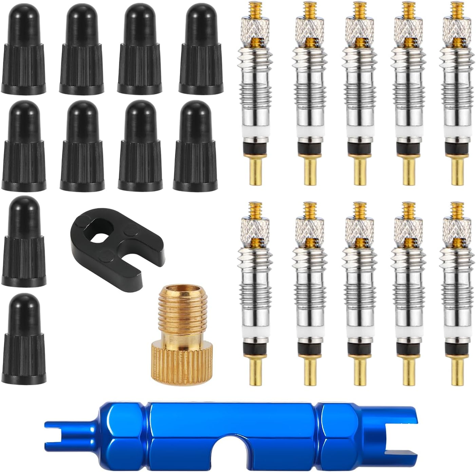 XIHIRCD Valve Core Repair Kit, 10Pcs Valve Cores & 10Pcs Valve Caps ...