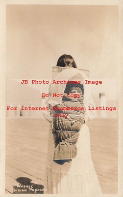 Native American Washoe Indians, RPPC, Woman with Papoose in Nevada | eBay