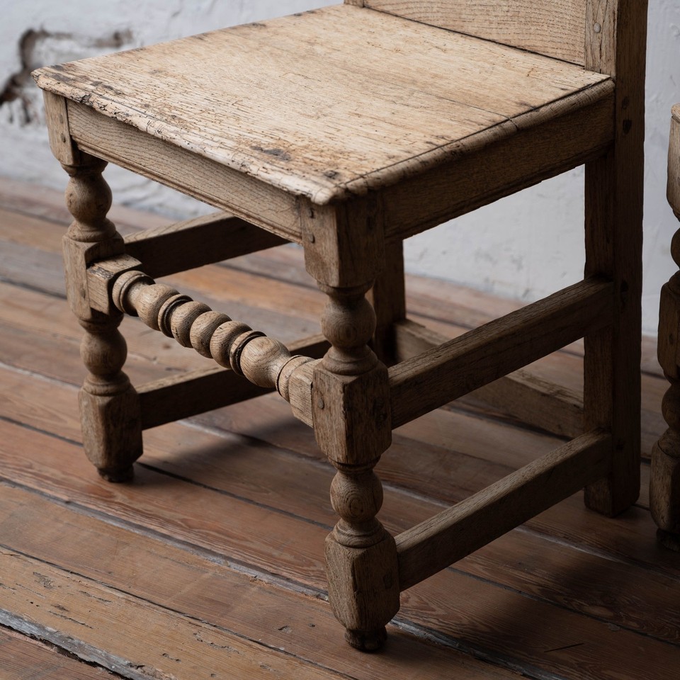 A Pair of Oak Back Stools, 17th Century | eBay