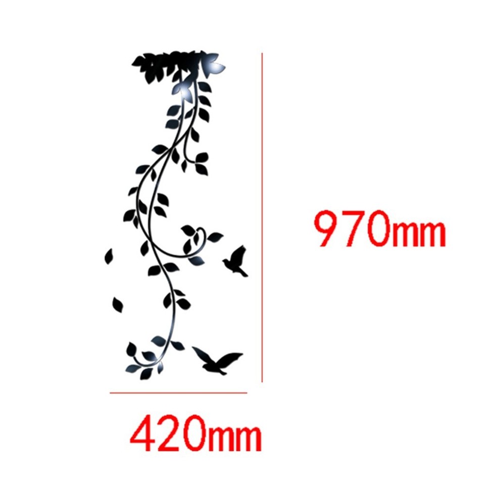 Wall sticker Art Background DIY Decal Decor Home Leaf Mirror Modern ...