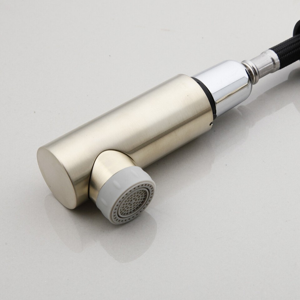 Bathroom Brushed Gold Touch Sensor Sink Faucet Pull Out Swivel Sprayer ...