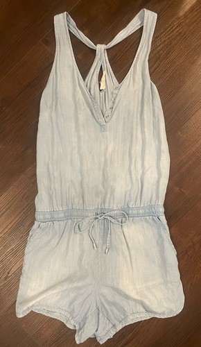 Elan Light Blue Romper Sz Med, Racer Back, Beach, Snap Closure ...