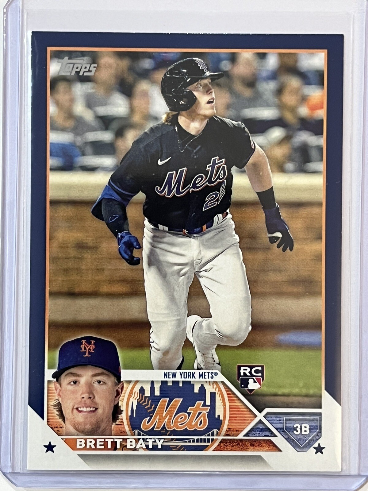 Topps Series 1 2023 Brett Baty Royal Blue Border Parallel RC #89 Mets ...