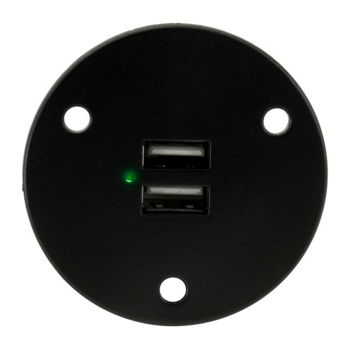 Dual USB Charger Port Wall Socket Black Recessed Mount RV Camper ...