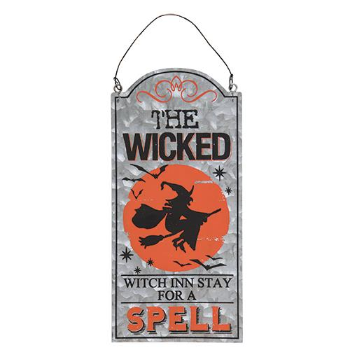 Halloween Primitive Rustic Style Galvanized Metal Wicked Witch Inn Sign ...