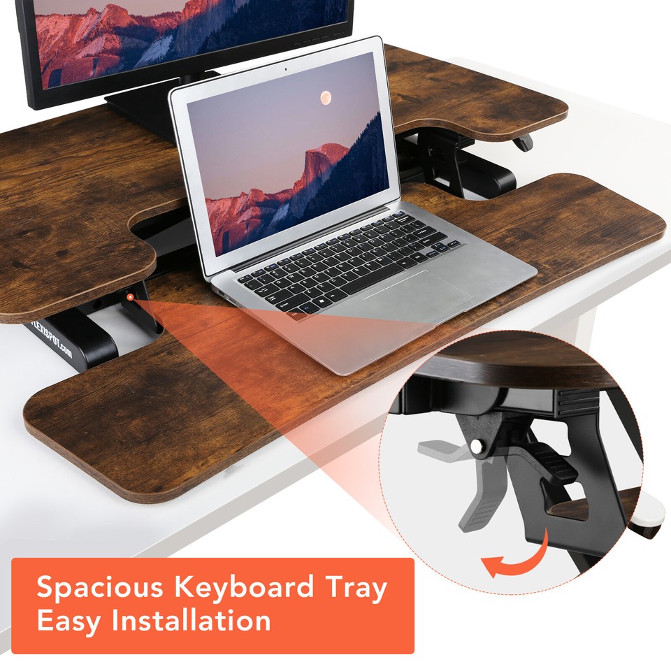 FlexiSpot 35" Standing Desk Riser Keyboard Tray Stand Up Desk Converter ...