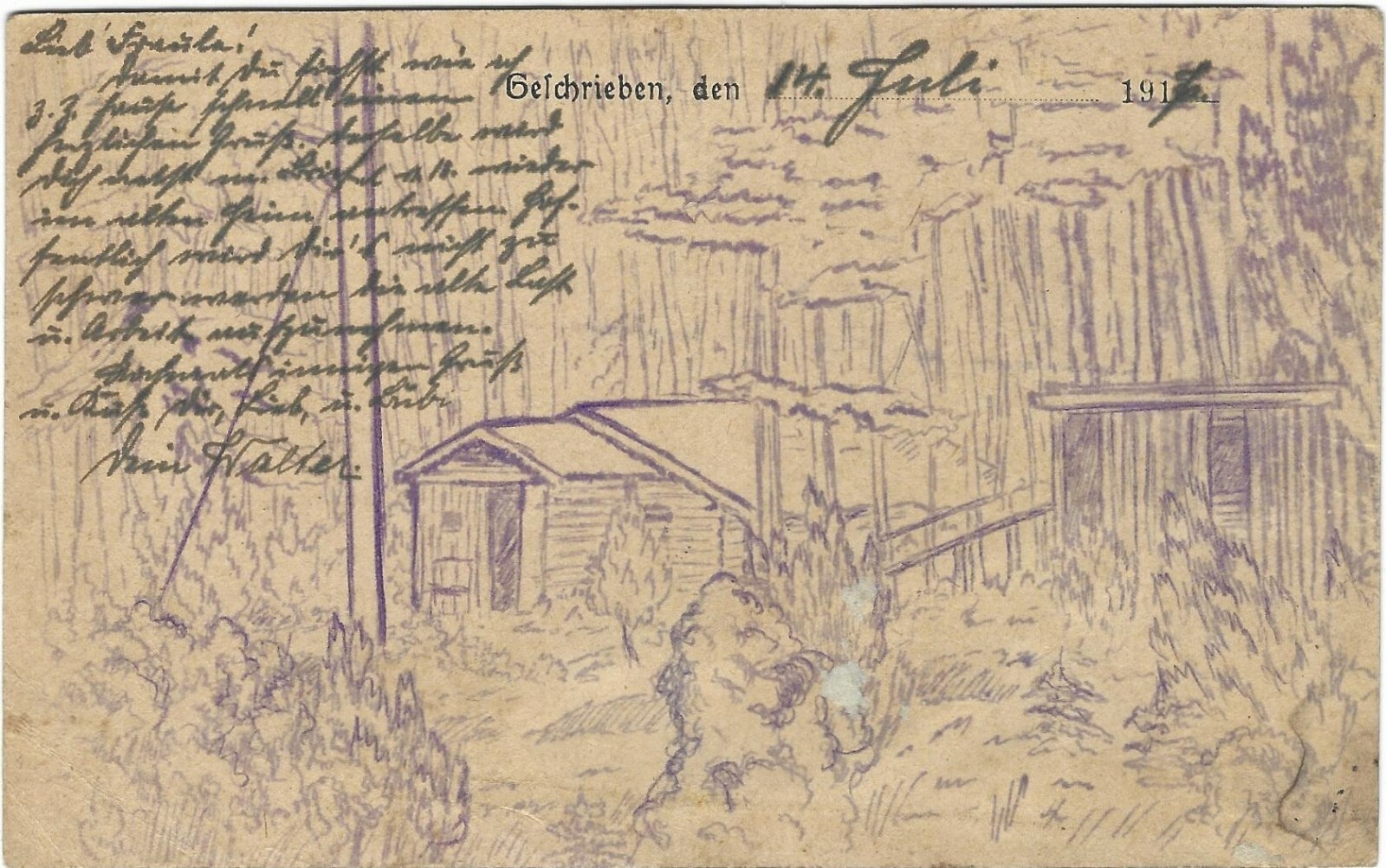 CARTOLINA DISEGNATA PRIMA GUERRA MONDIALE WW1 DISEGNO DRAWING ...