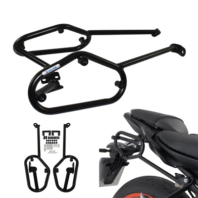 Black Side Bags Carrier Luggage Rack Cargo Carry For YAMAHA FZ07 MT-07 ...