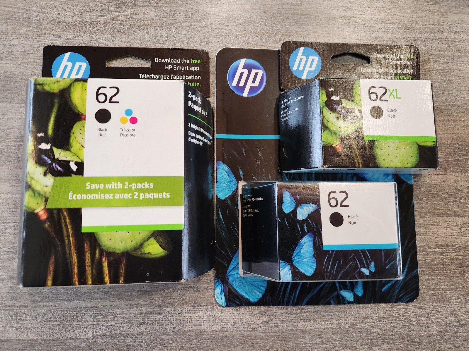 HP 62 Printer Ink Cartridge - 3 Packages Selling Together - Black ...