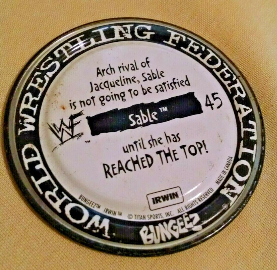 SABLE WWF WORLD WRESTLING FEDERATION MEDALLION BUNGEEZ IRWIN TITAN ...