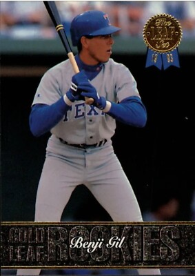 1993 Leaf Gold Rookies #18 Benji Gil Baseball Insert Card - Texas ...